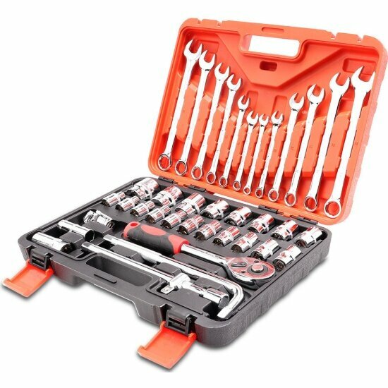 Набор ручных инструментов для авто Goodking K-10038, 38 предметов, трещотка 24 зубца 1/2"