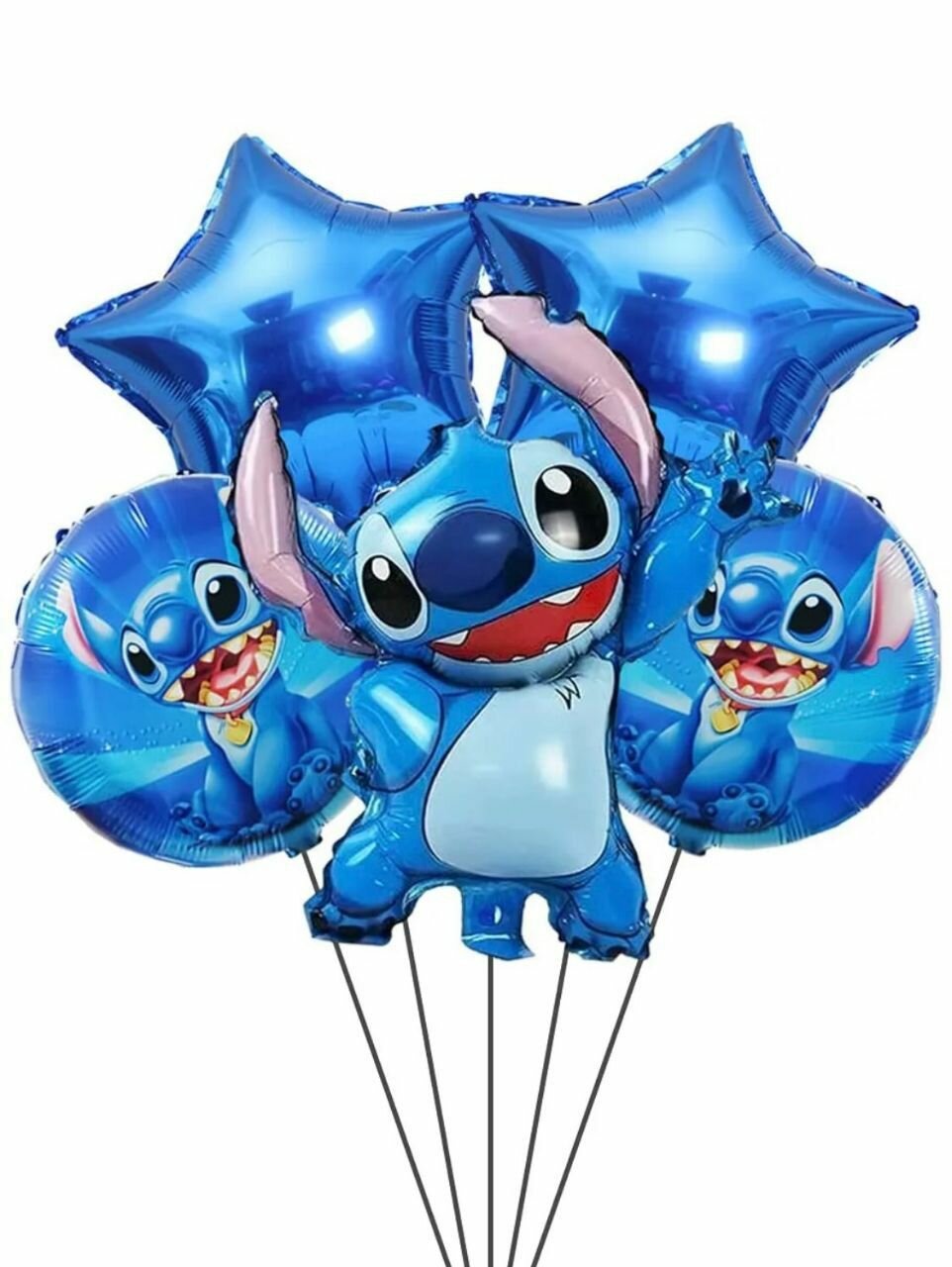 Набор шаров со стичем. Воздушные шары с гелием Стич синий
