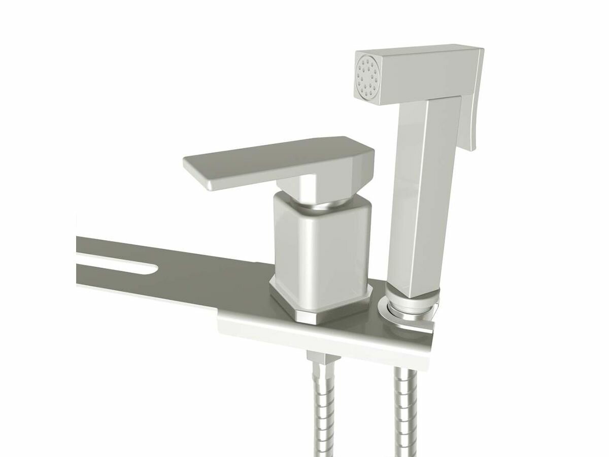 Биде-приставка для унитаза белая квадратной формы