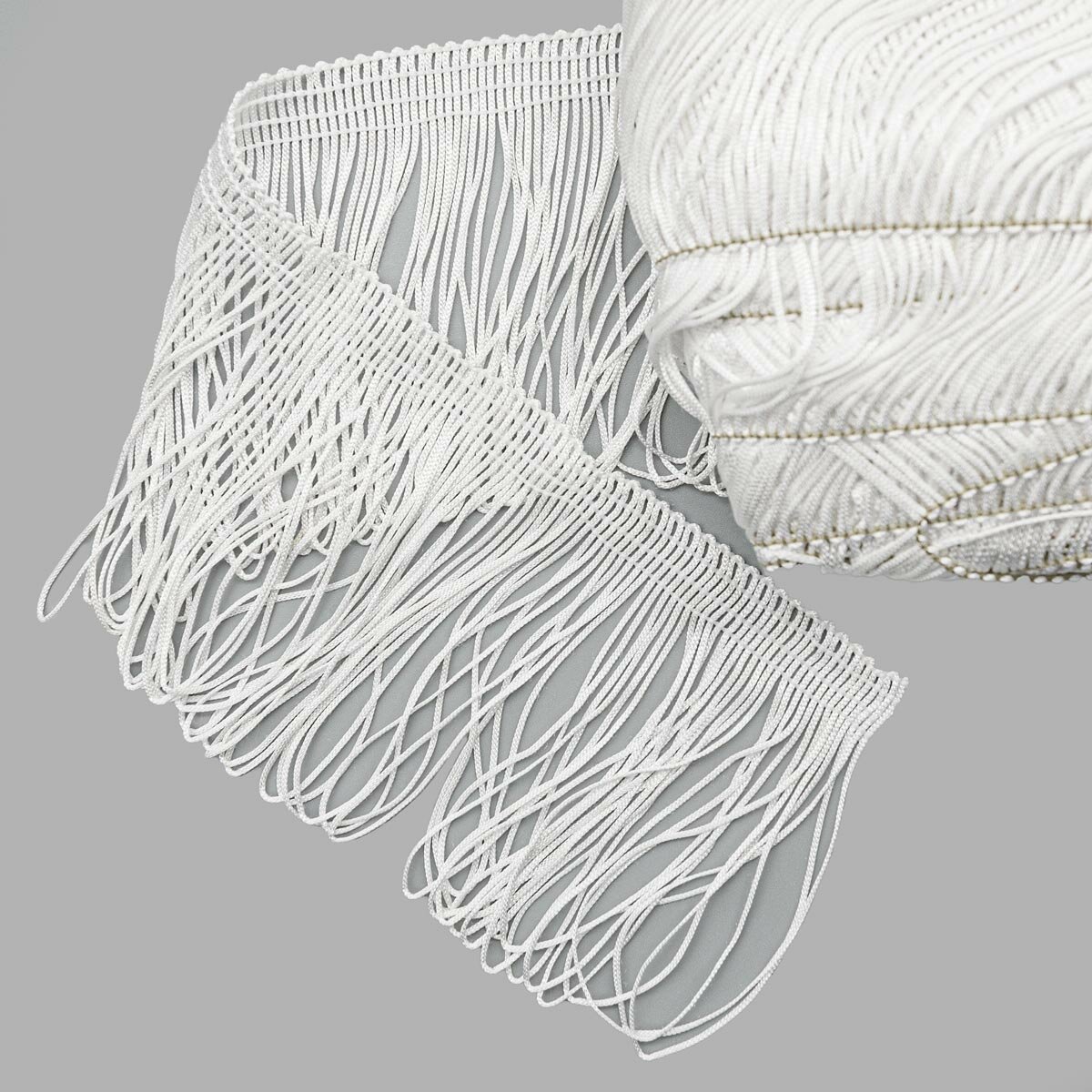 Бахрома для штор, текстиля, одежды, шитья, 9 см*25 м, белая, Айрис