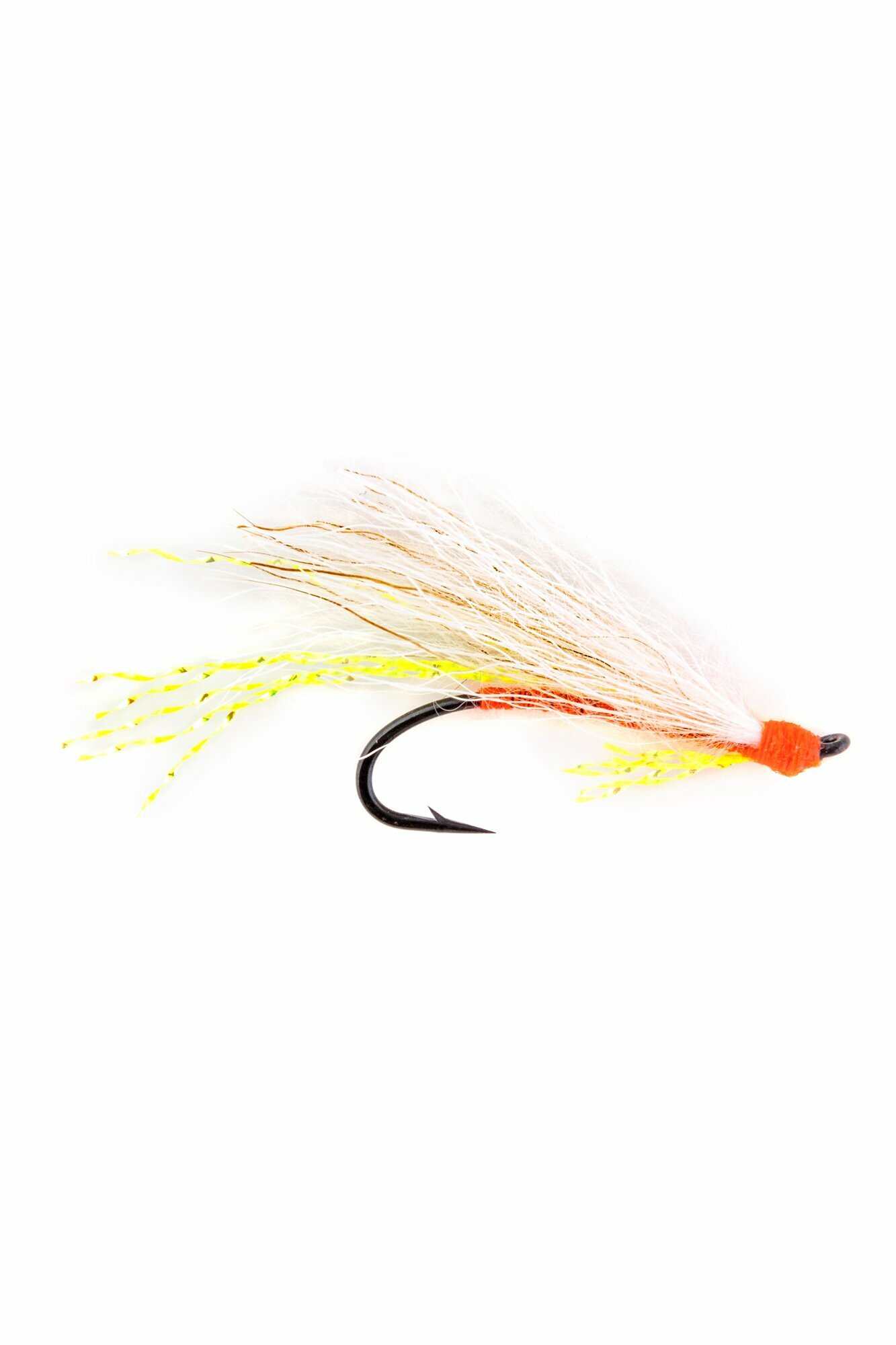 Зимородок Муха BN №2 Стример одинарник коза белая люрекс упаковка 3 шт для форели