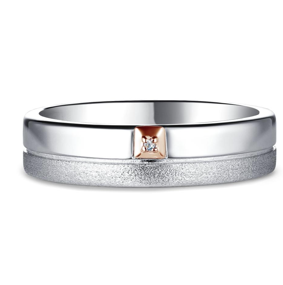 Кольцо обручальное, серебро, 925 проба, золочение, бриллиант