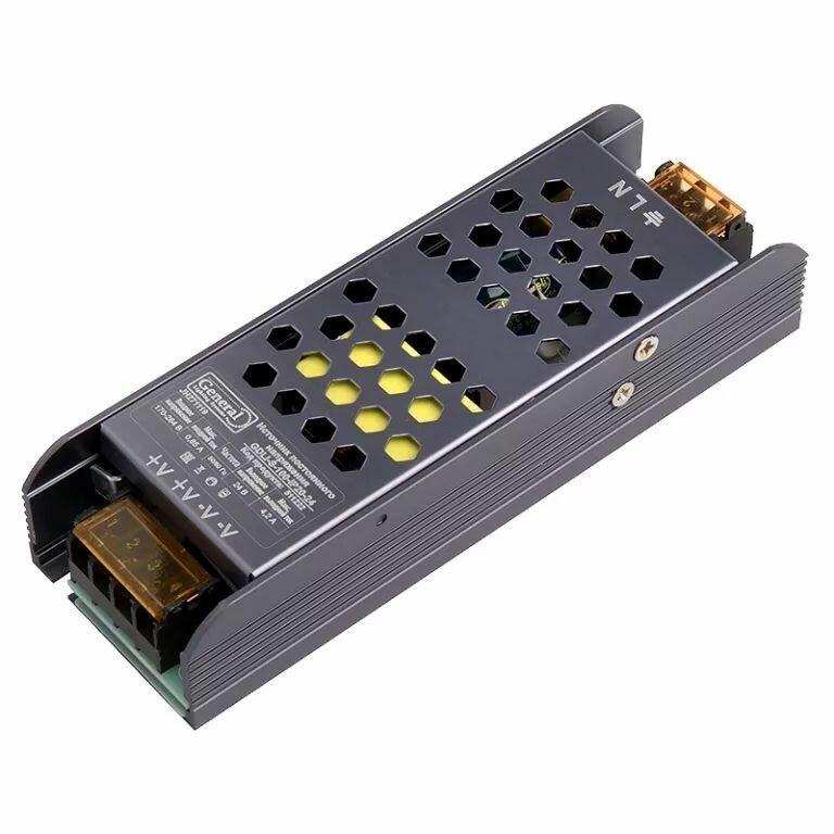 Драйвер для светодиодной ленты компактный 24В 100 Вт, GDLI-S-100-IP20-24, блок питания