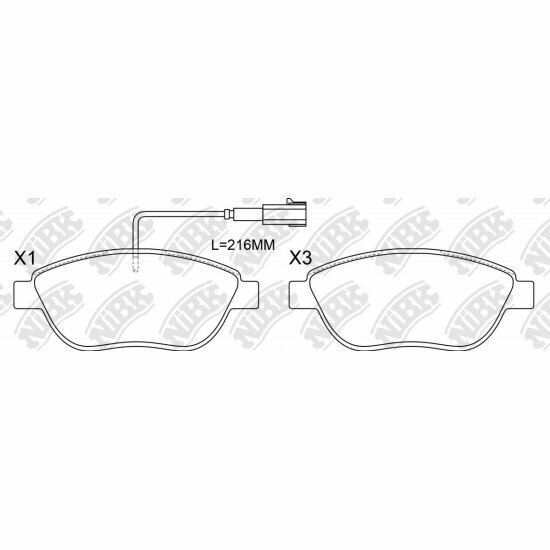 Колодки тормозные дисковые Nibk PN0187W, 4 шт