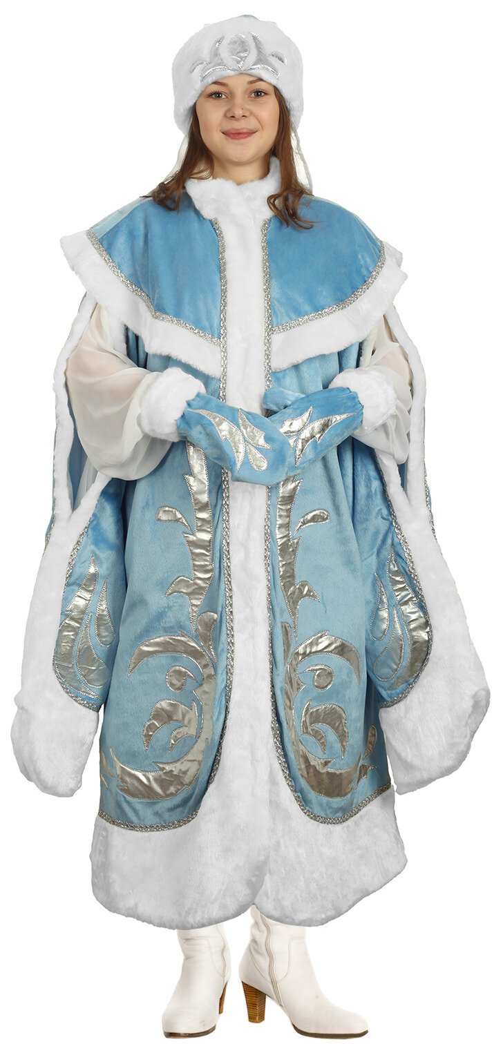 Карнавальный костюм женский "Снегурочка-боярыня", новогодний праздничный наряд для взрослых, р-р 44-50, рост 170 см