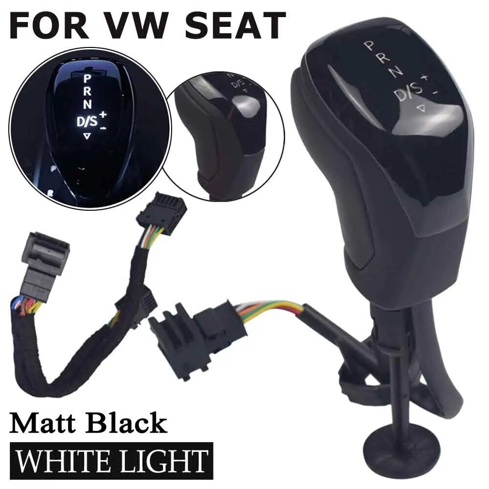 Переключатель передач для VW/SEAT, черный матовый, White-Black Matt
