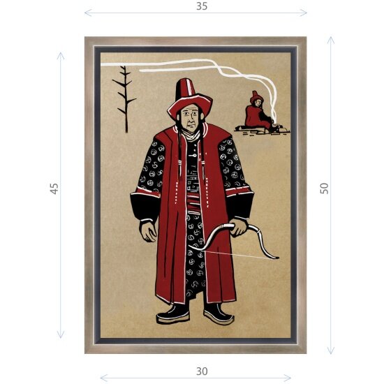 Картина Декор Депо Константина Малютина Боролдой Мерген Матовый холст в раме 50х35 см