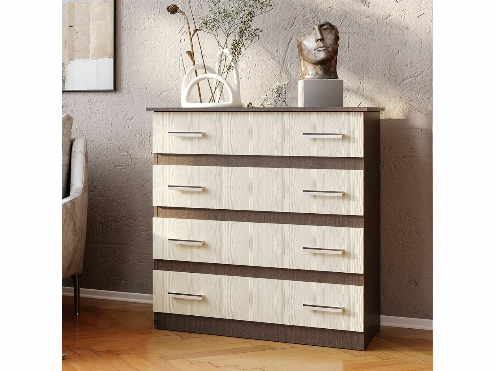 Комод Стандарт 6 Гранд Венге/Лоредо, 88.2х92х46 см.