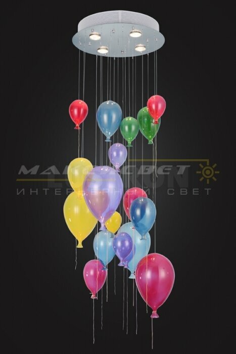 Люстра Максисвет Водопад 1-2455-4-CR GU10 с воздушными шарами