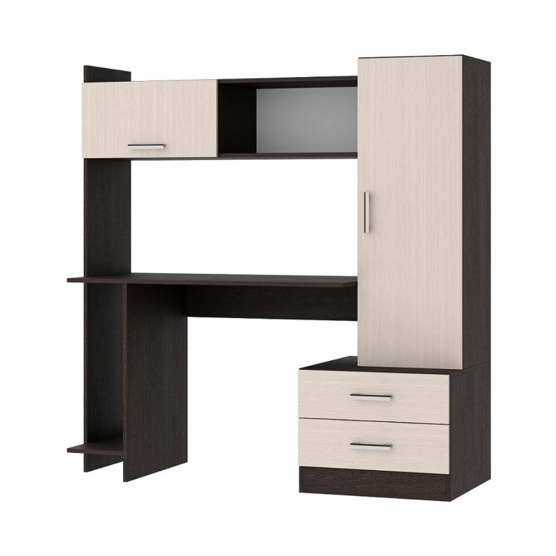 Компьютерный стол Памир ПКС-7, 153.4х160х57 см, Венге - Дуб белфорт