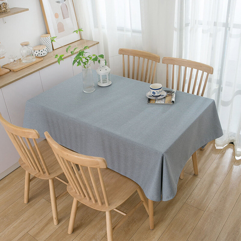 Толстая хлопковая льняная ткань, однотонная скатерть, большая скатерть для конференц-стола, современная льняная скатерть, простая однотонная скатерть для обеденного стола