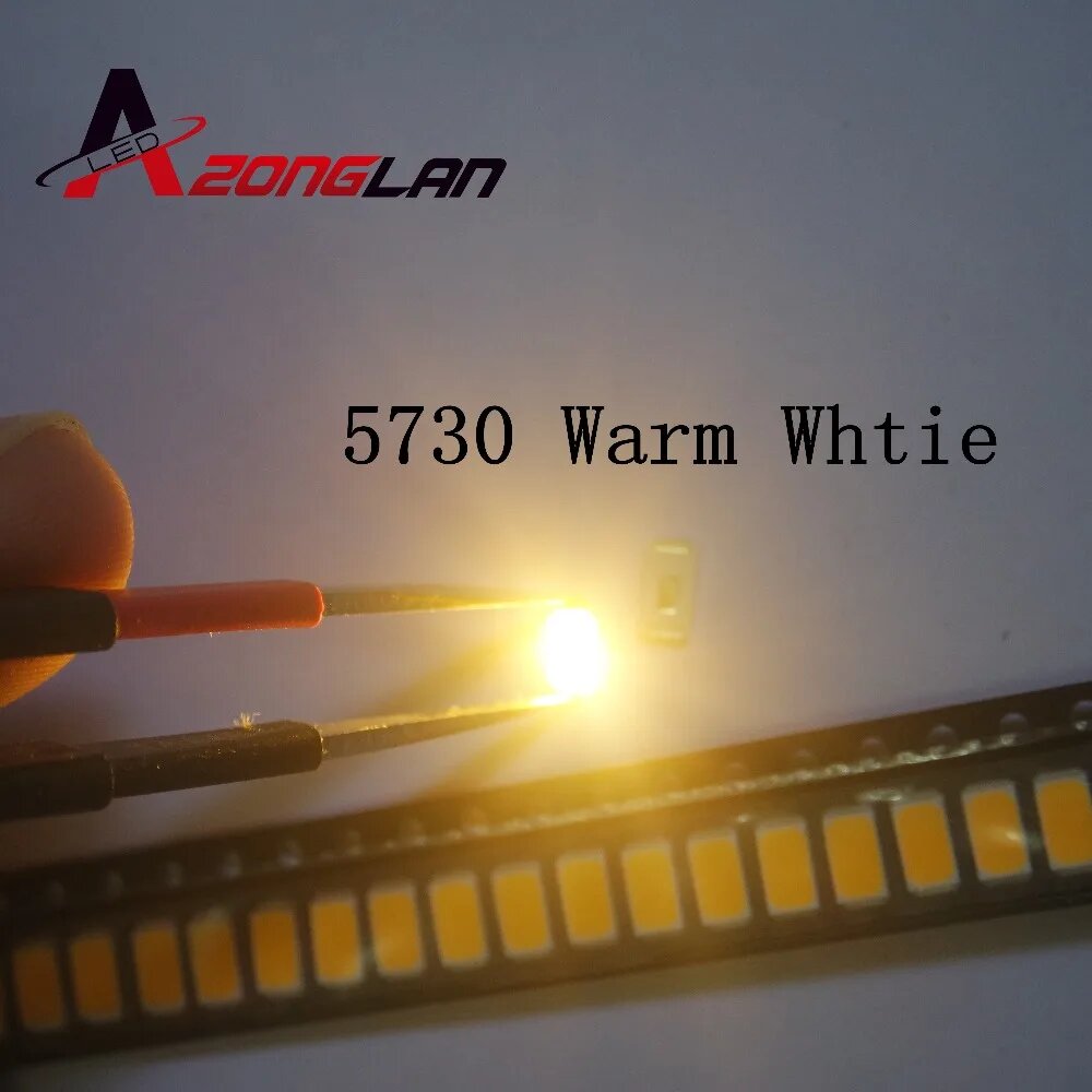 Светодиоды SMD 5730 теплый белый 100шт