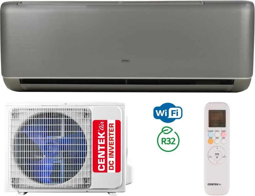 Кондиционер Centek ANTHRACITE DC Inverter CT-65I09 (серый, графит)
