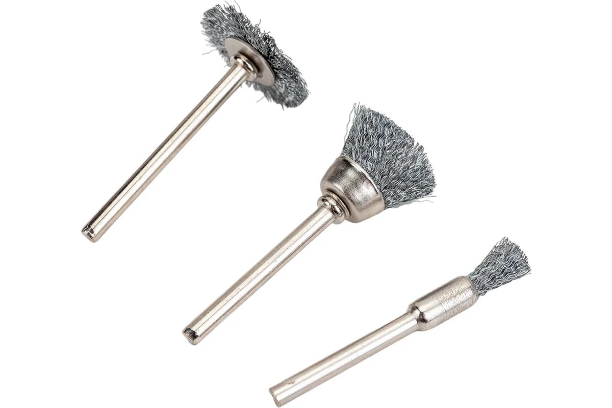 REDVERG Набор стальных кордщеток 3 шт 830371 6633237 для очистки металла и поверхностей