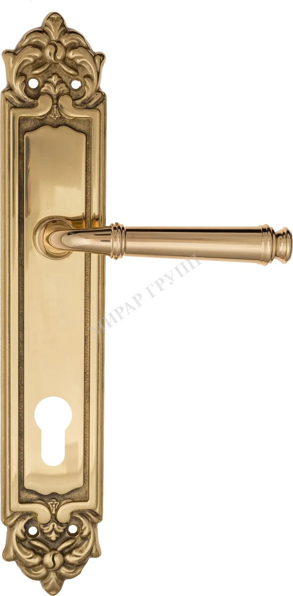 Дверная ручка Fratelli Cattini "FARFALLA" на планке PL96 полированная латунь (cyl)