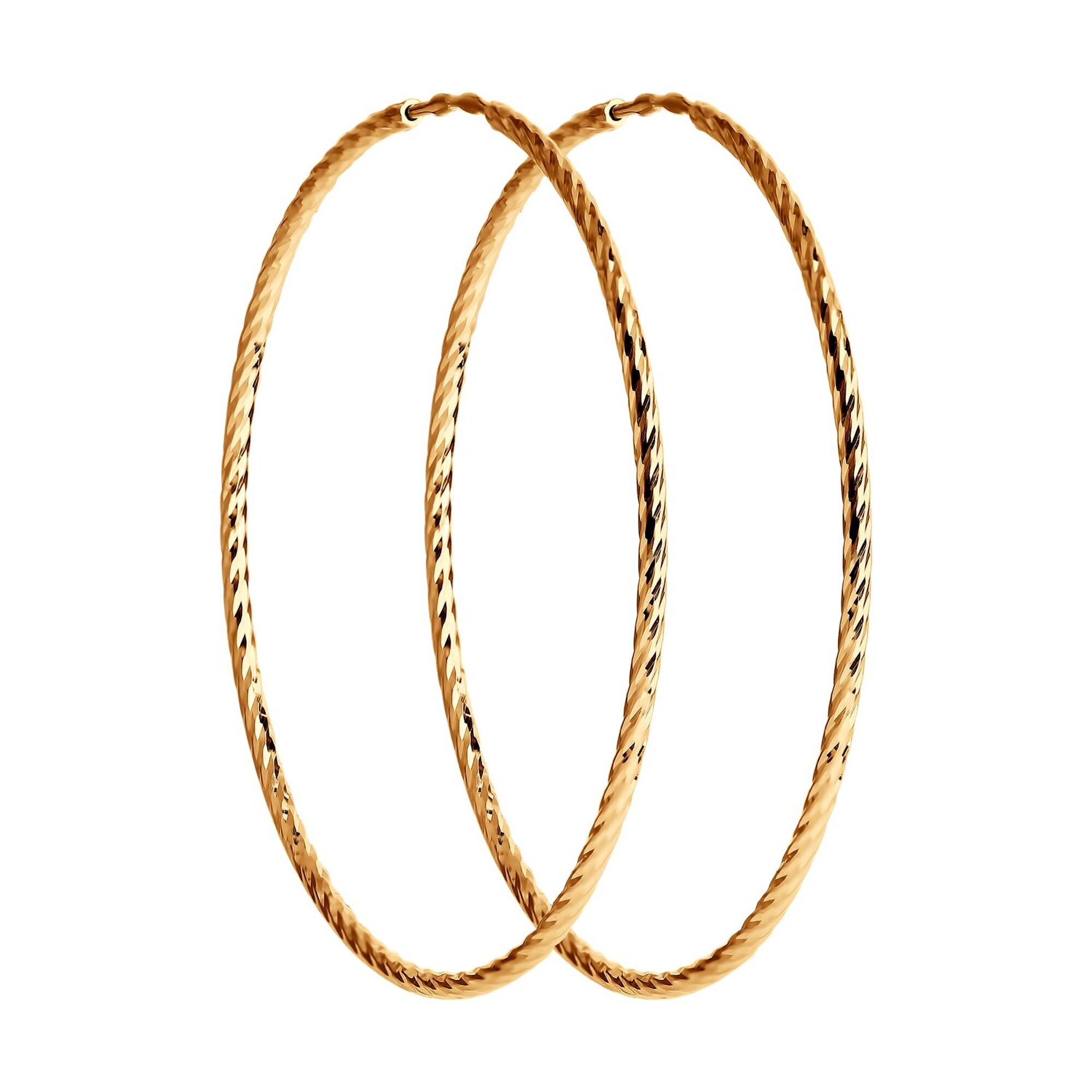 Серьги конго, красное золото, 585 проба