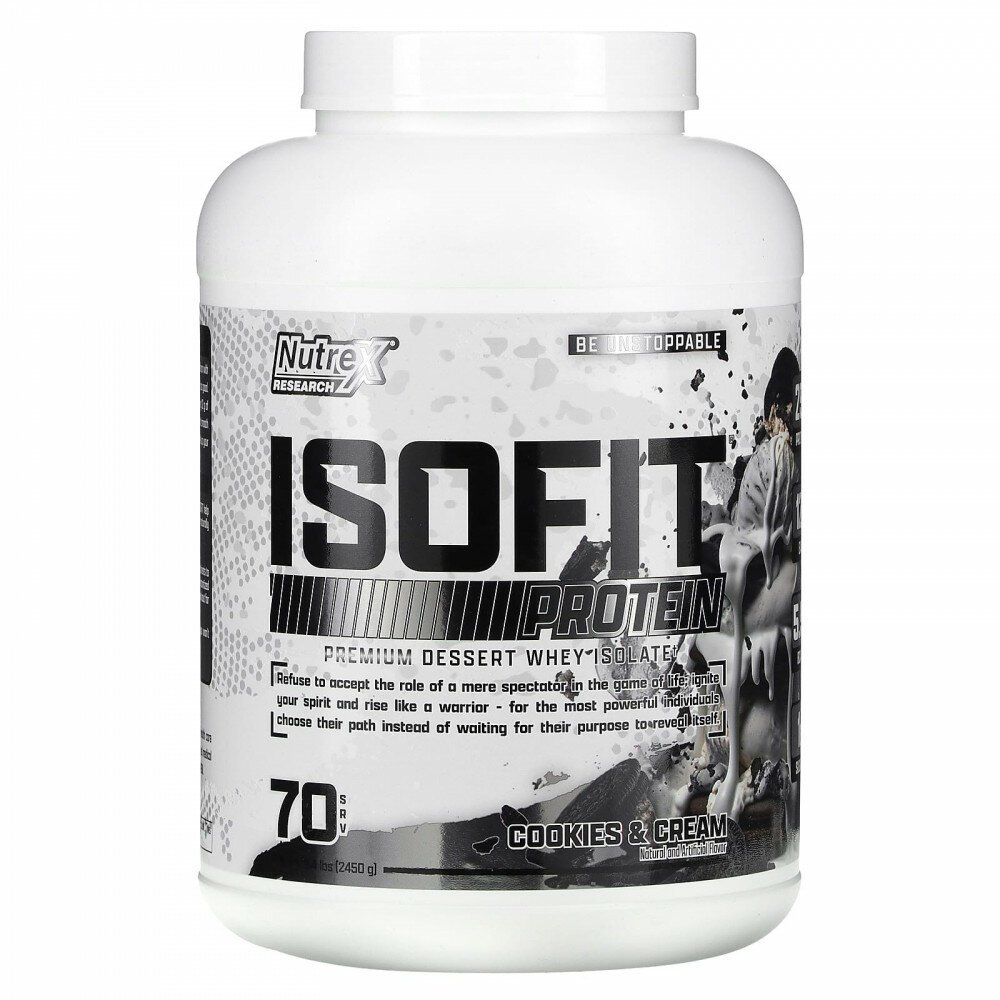 Nutrex Research, IsoFit®, протеин, печенье и сливки, 2450 г (5 фунтов)