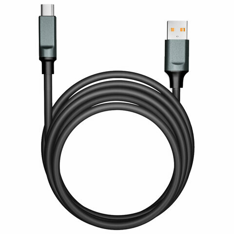 Кабель BOLD USB-Type-C, 1 м, 3А, SMARTBUY толстый, для быстрой зарядки и передачи данных, черный, 18102, 3112BOLD-BLACK