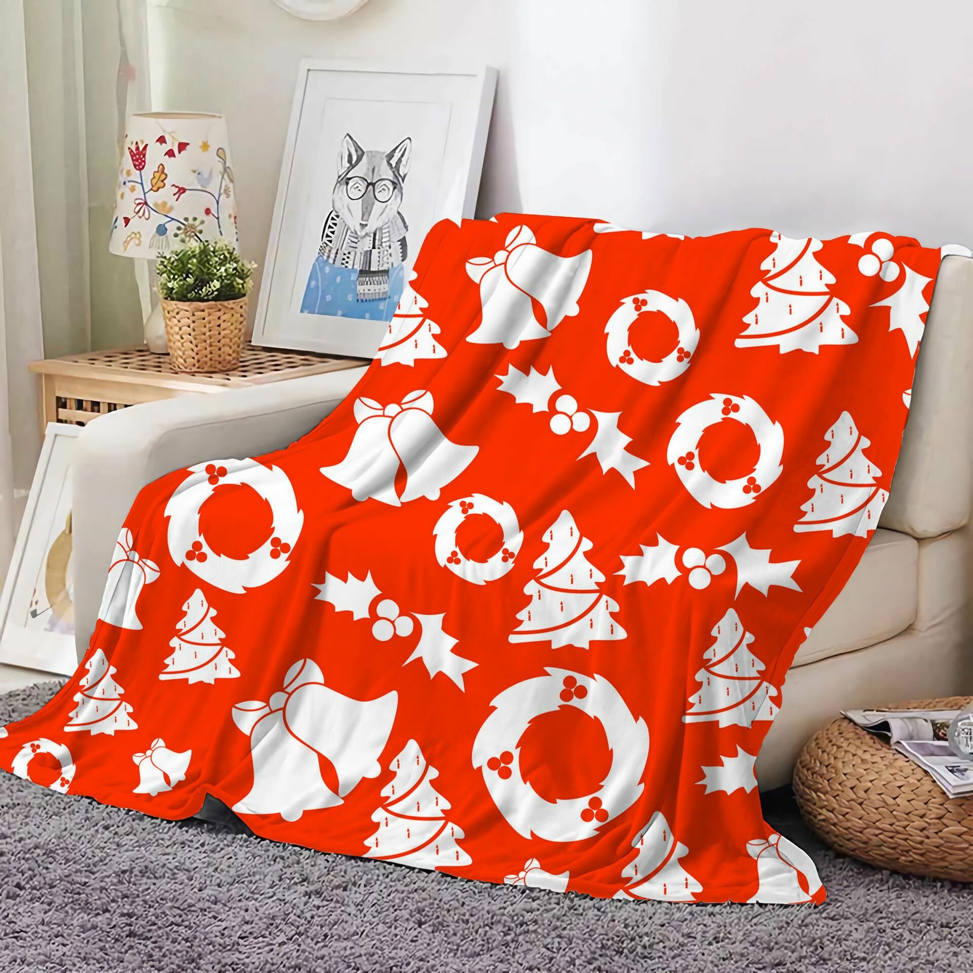 Одеяло "Рождественская елка", красное, 70x100 см