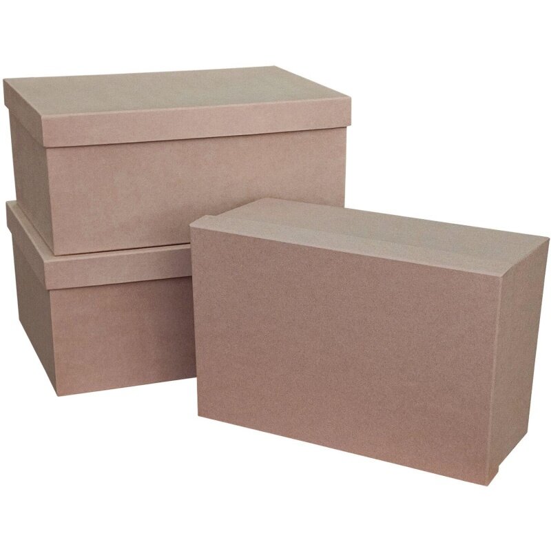 Набор подарочных коробок РутаУпак 3в1 Крафт бумага 350х250х150 мм, 335х240х143 см, 320х230х135 см (Д10103П.295)