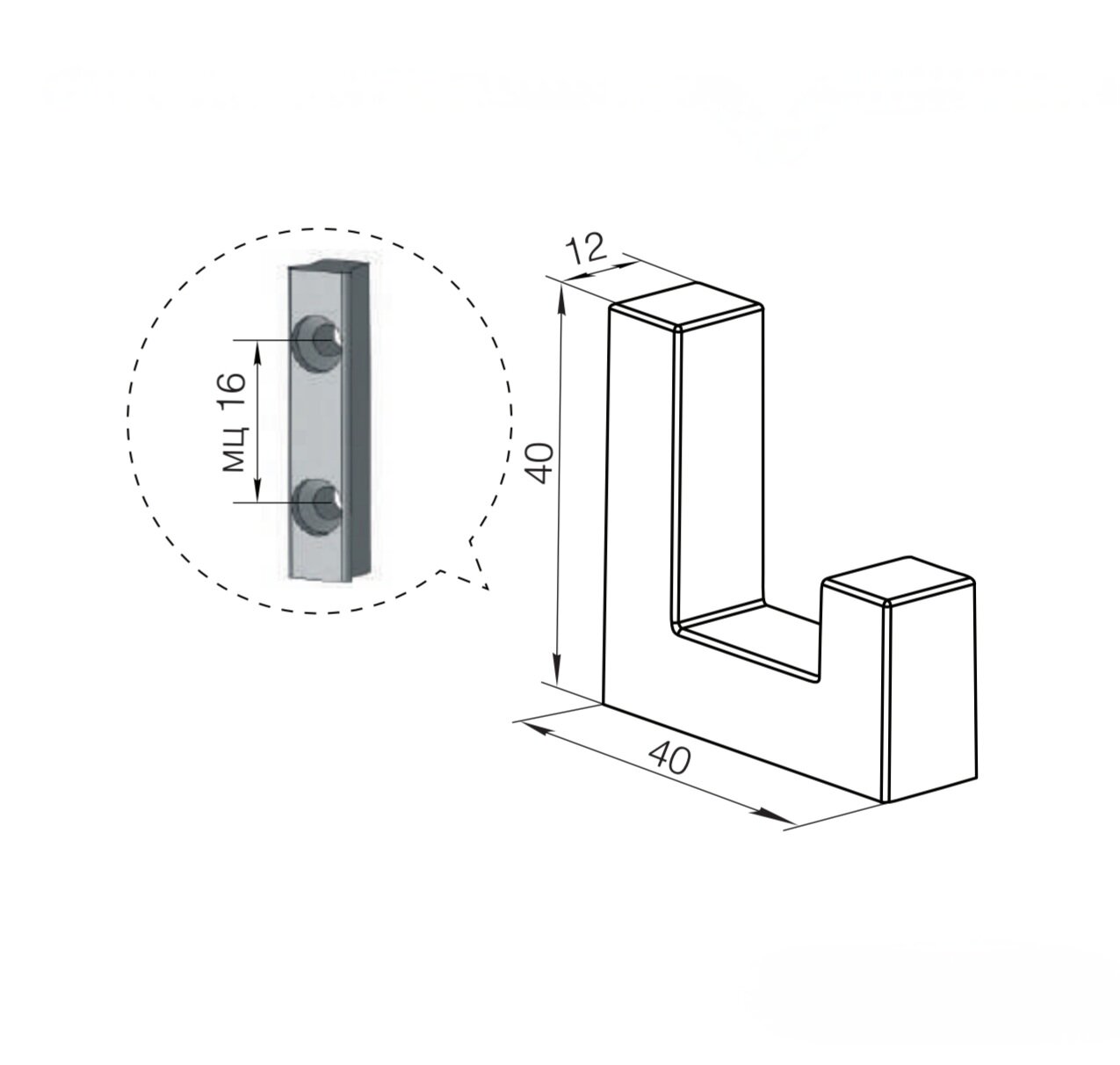 Крючки настенные "лофт", пластик, нагрузка до 15кг, 4 шт, серебро.