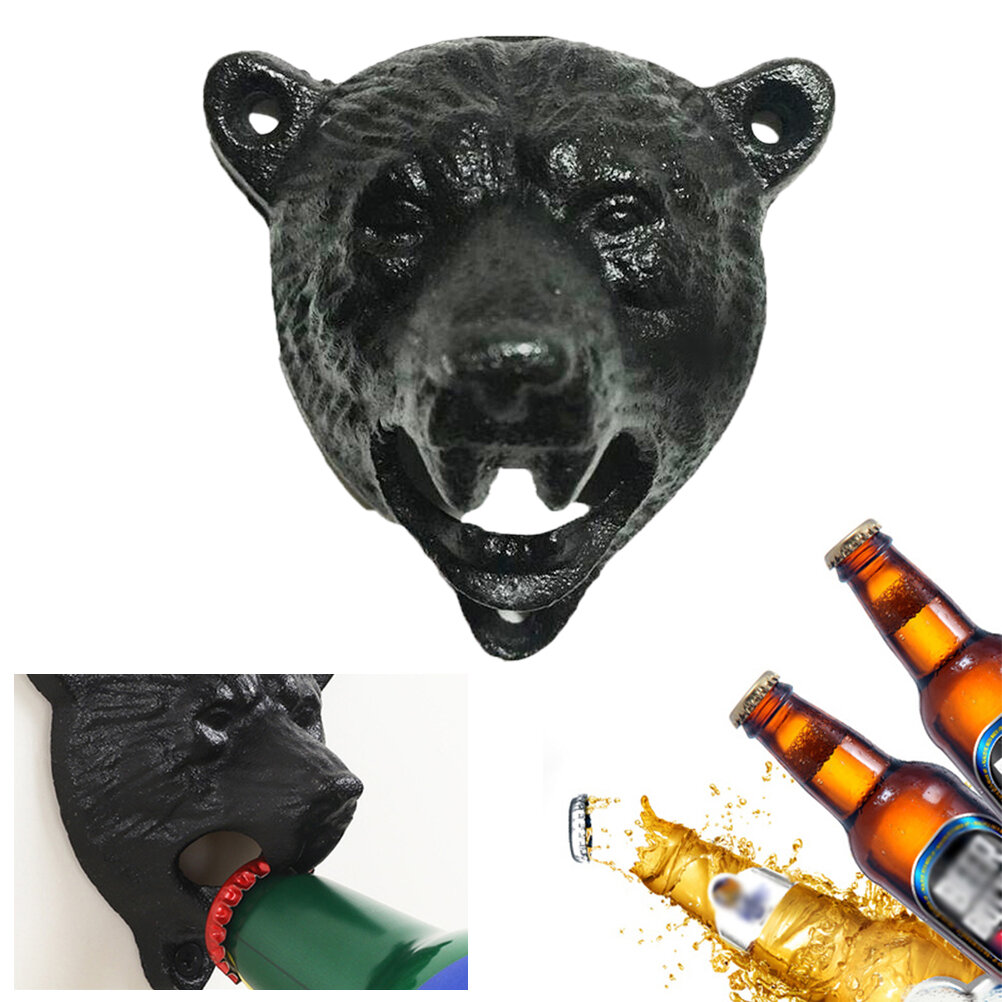 Настенный открывалка для пивных бутылок, винтажный чугунный штопор для барных кухонных инструментов