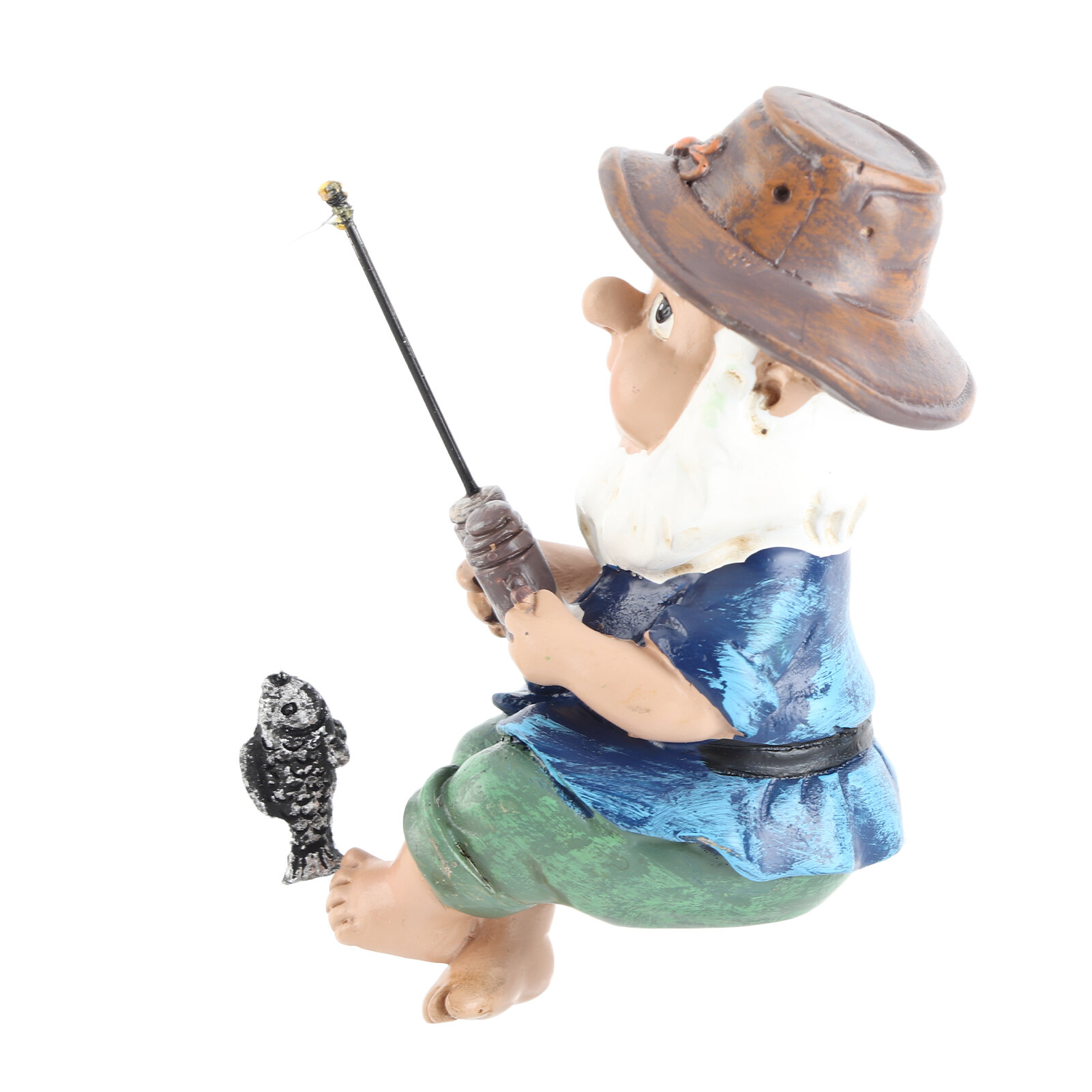 Фигурка рыбака, яркие цвета, реалистичные детали, прочная смола, широко используемая статуя рыбака для сада, дома, двора