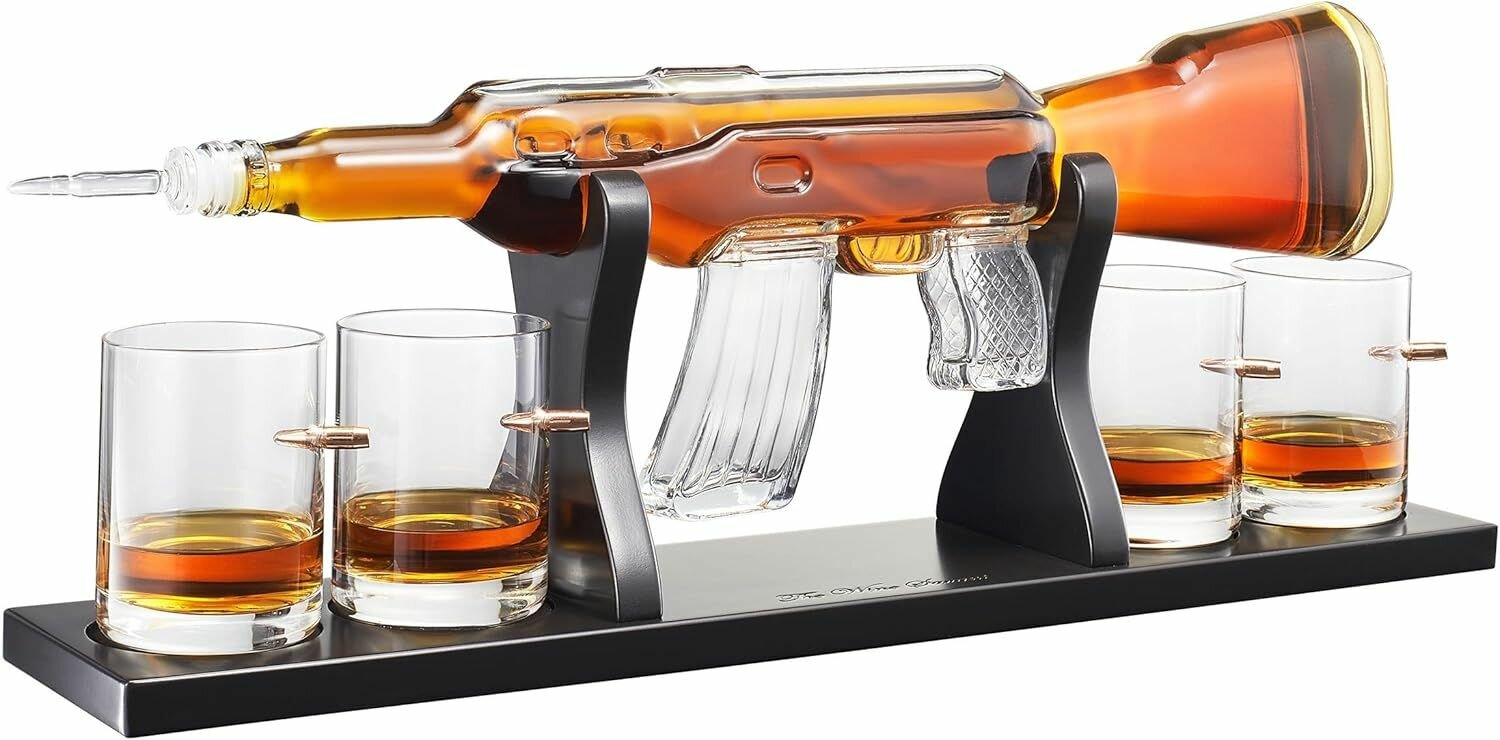 Графин в виде пистолета, с пулями, подарочный набор графинов