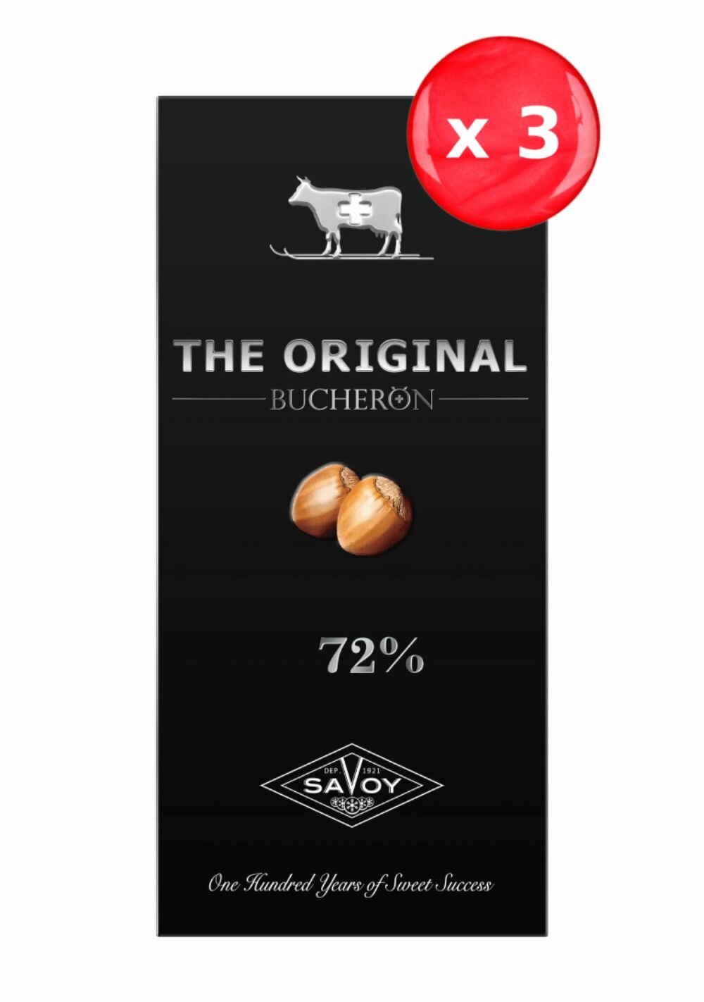 Шоколад бушерон Original горький с фундуком, 90 гр х 3 плиток