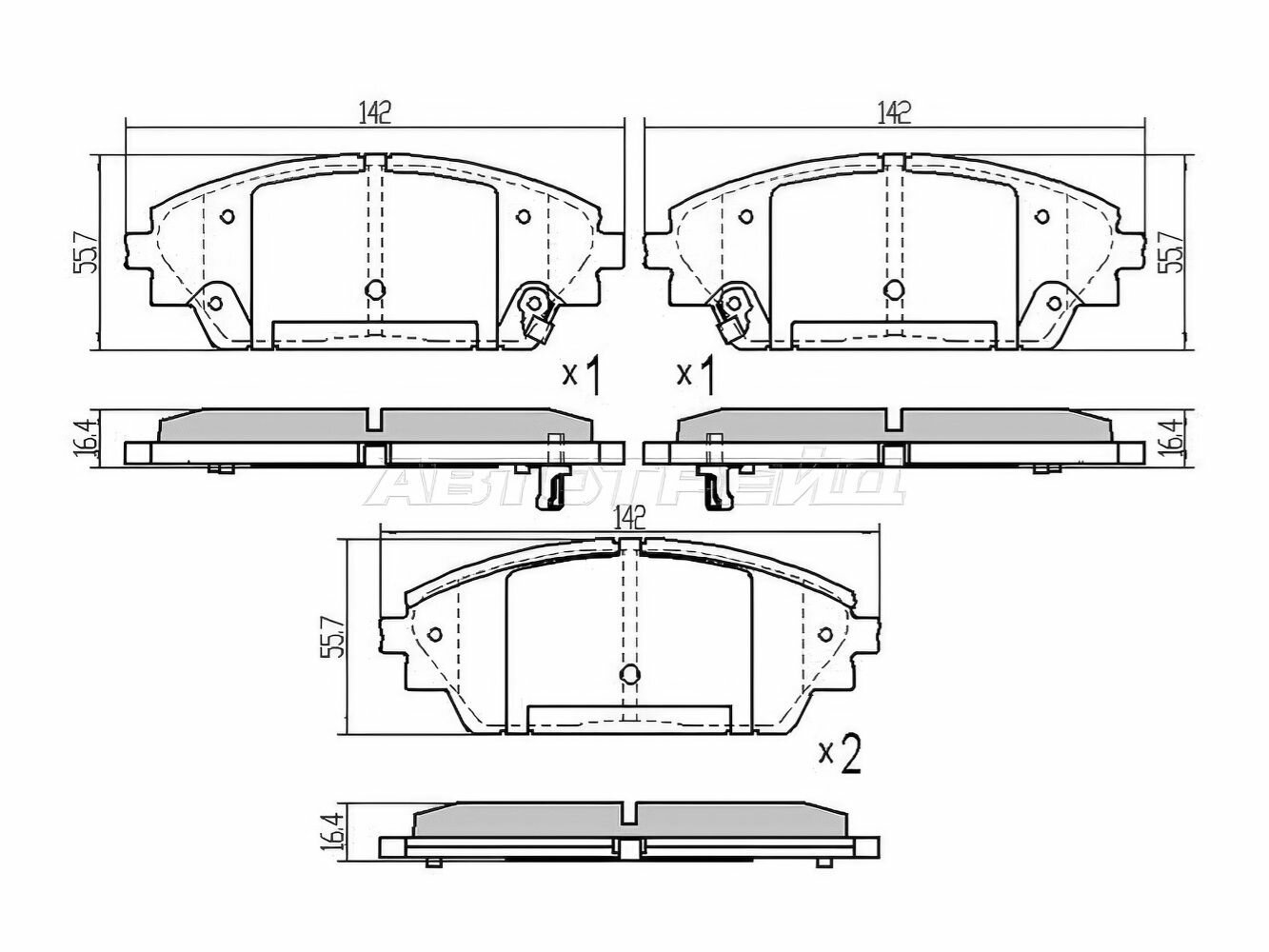 Тормозные колодки передние для Мазда 3 арт STBHY13328ZA SAT