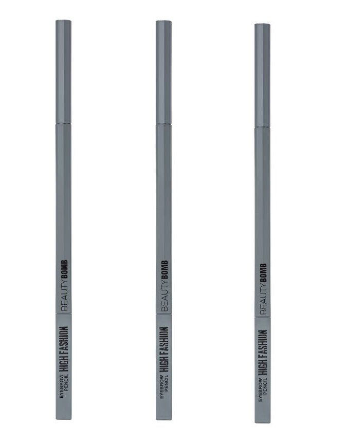 Карандаш для бровей Beauty Bomb High fashion, тон 02 Taupe - шоколадный, для брюнеток, 0,08 гр - 3 штуки