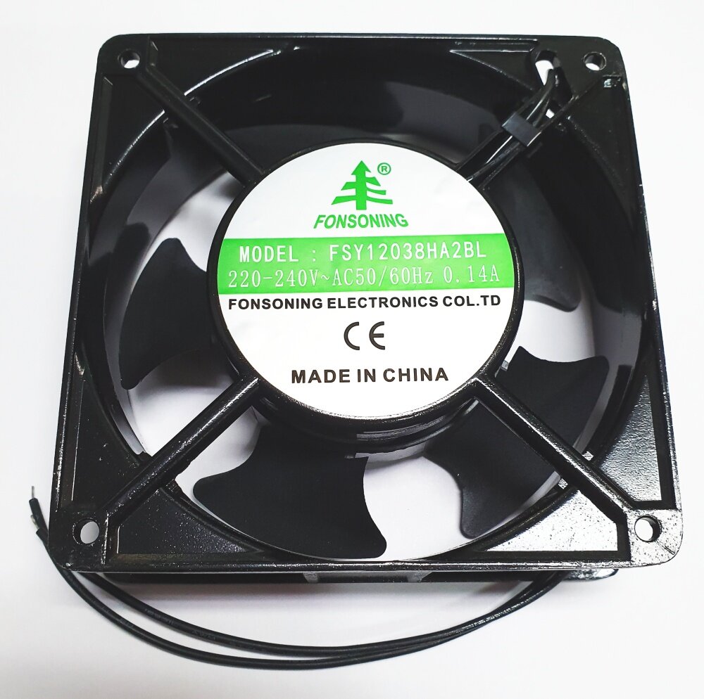 Вентилятор Fonsoning 120x120x38 220VАС FSY12038HA2BL, 3000rpm, 50dB(M), 0,14A, подшипник качения