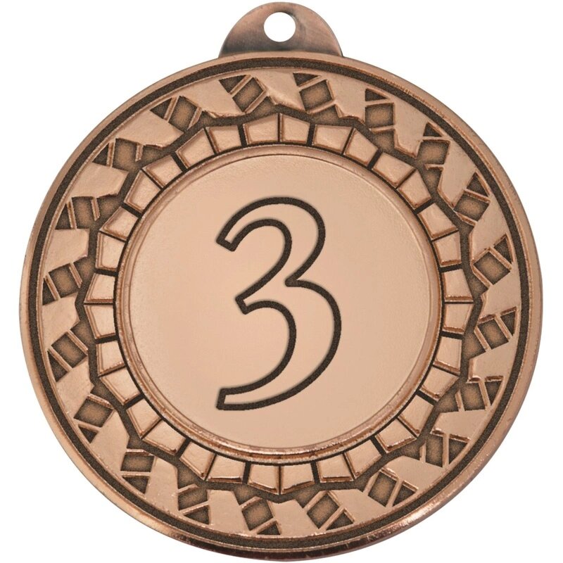 Медаль 3 место 45 мм бронза DC#MK309c-AB