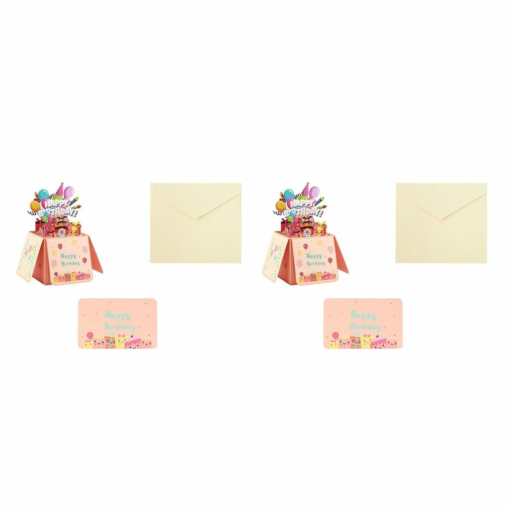 2 набора поздравительных 3D-открыток на день рождения