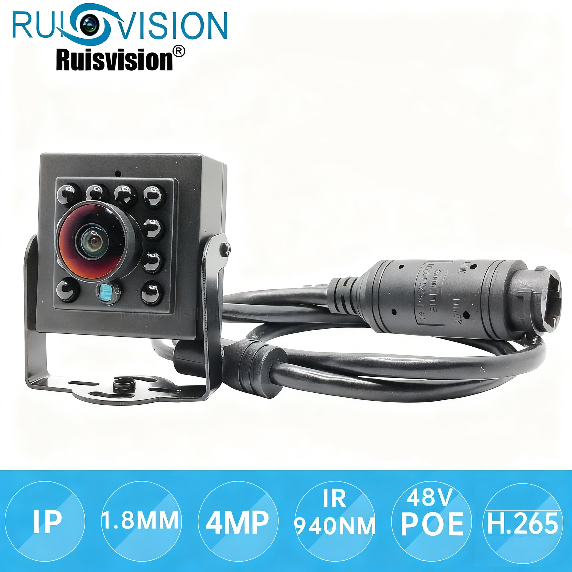 IP POE камера 4MP мини-версии с инфракрасным ночным видением, широкоугольный объектив 150°, для внутреннего наблюдения