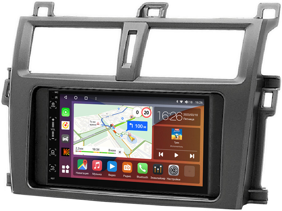 Штатная магнитола Toyota Ractis 2 2010-2016 Canbox H-Line 5512-RP-11-172-407 Android 10 (4G-SIM, 4/32, DSP, IPS)