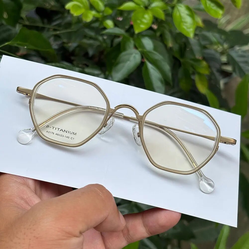 Ообрандоо титановые оправы для очков ретро стиль унисекс C1-golden