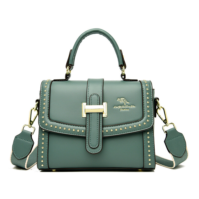 Лидер продаж через границу, сумки для женщин, новинка 2025 года, осенние и зимние женские сумки, модная сумка через плечо с заклепками в стиле ретро для женщин