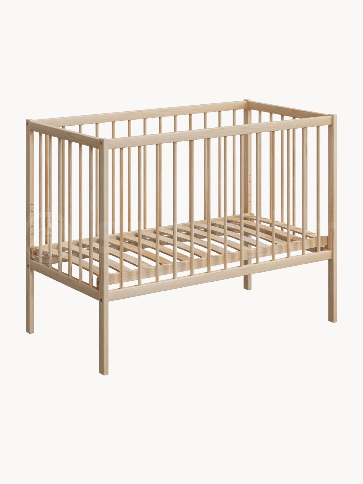 Кроватка для новорожденного "Сашенька" MLK, массив березы, 120х60 см, без покрытия.