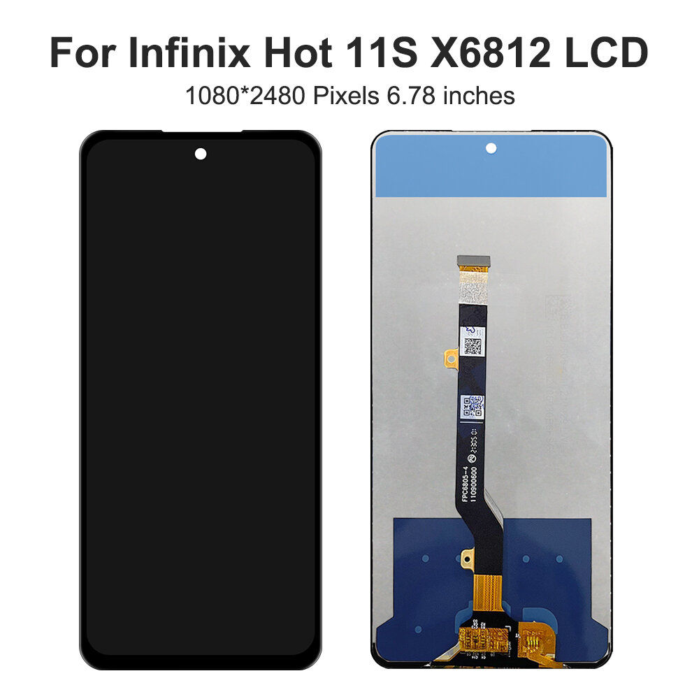 Дисплей Для Infinix Hot 11s (X6812, X6812B) в сборе с тачскрином, черный