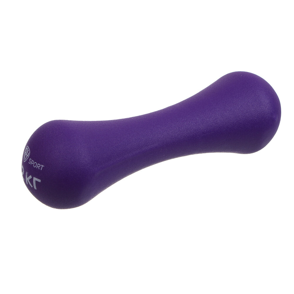 Гантель для спорта и фитнеса 2 кг, металл, неопреновое покрытие