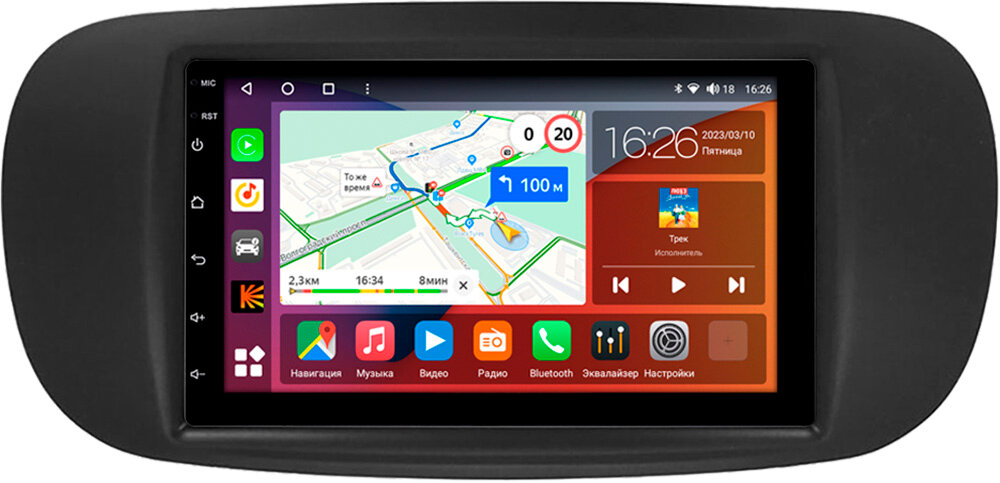 Штатная магнитола Fiat 500 2 2007-2015 Canbox EVO 5821-RP-11-322-220 Android 14 (4G-SIM, 6/128, DSP, QLed, AI, 360)