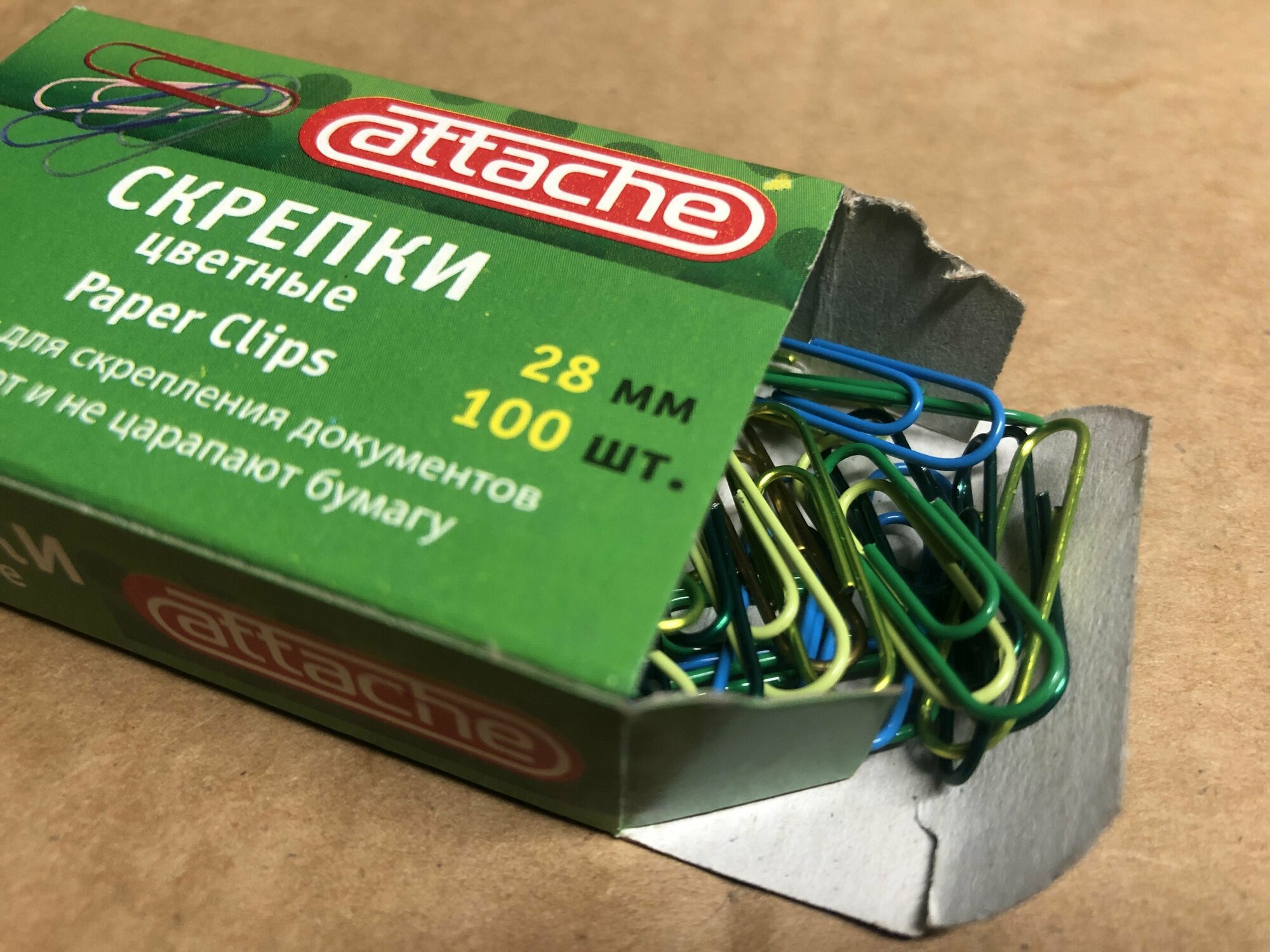 Скрепки 28 мм ATTACHE треугольные никел арт.131502