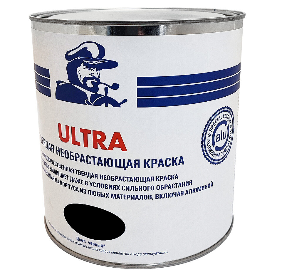 Необрастающая краска Мореман Ultra, черная, 2,5 л (10269017)