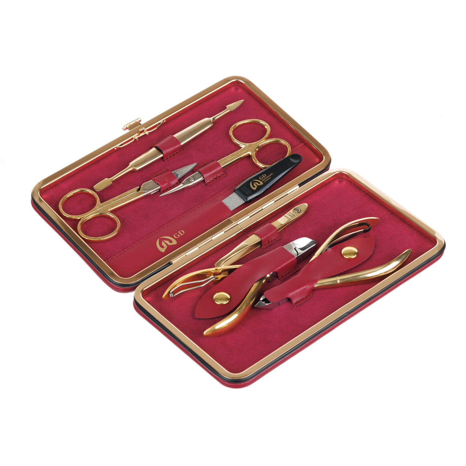 Маникюрный набор GD, 7 пр. Футляр: искусcтвенная кожа, цвет Viva Magenta, шт