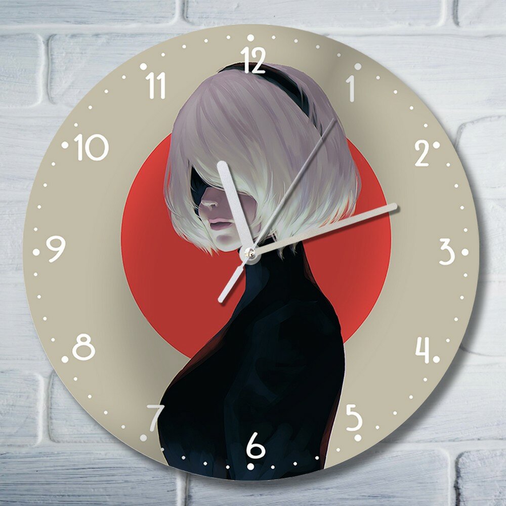 Настенные часы УФ "игры nier automata (2B, туби, девушка) - 10424"