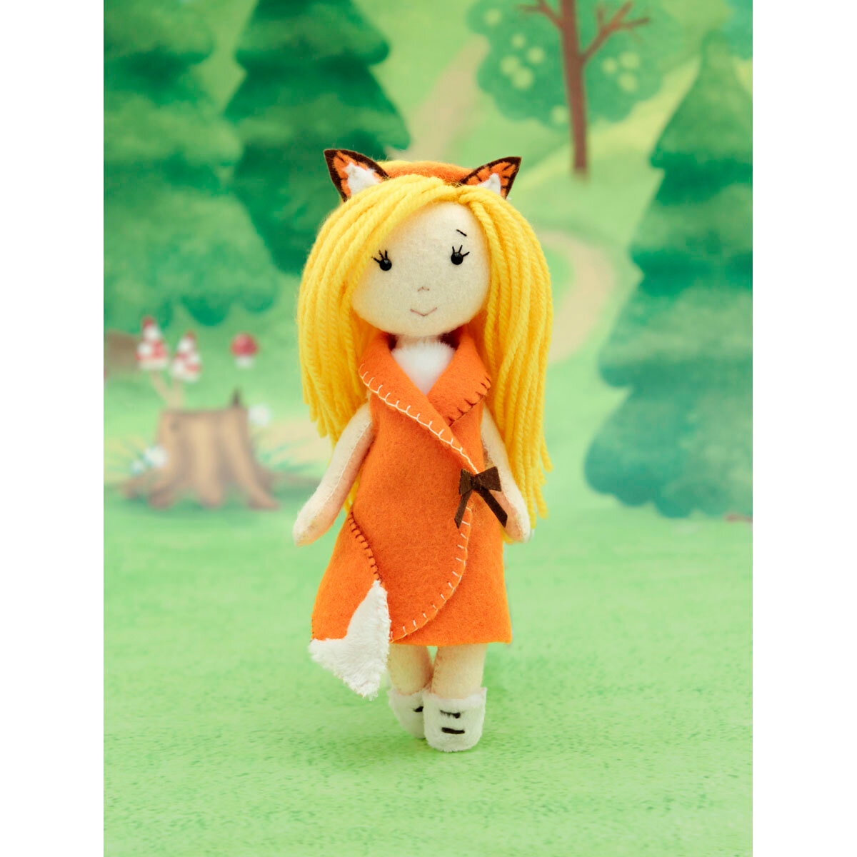 Набор для создания куклы из фетра серия Зверята 'Девочка-лисичка', Перловка, ЗВ-3