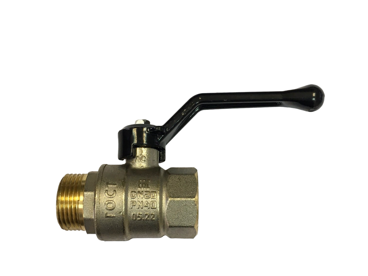 Кран шаровой латунный LD Pride 47.20. В-Н. Р Ду 20 Ру 40 рычаг, арт. LD 47.303.20