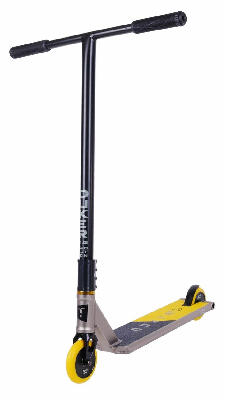 Самокат трюковой Duker 4.0 (grey/yellow), Tech Team, для тренировок в скейт-парке и выполнения трюков