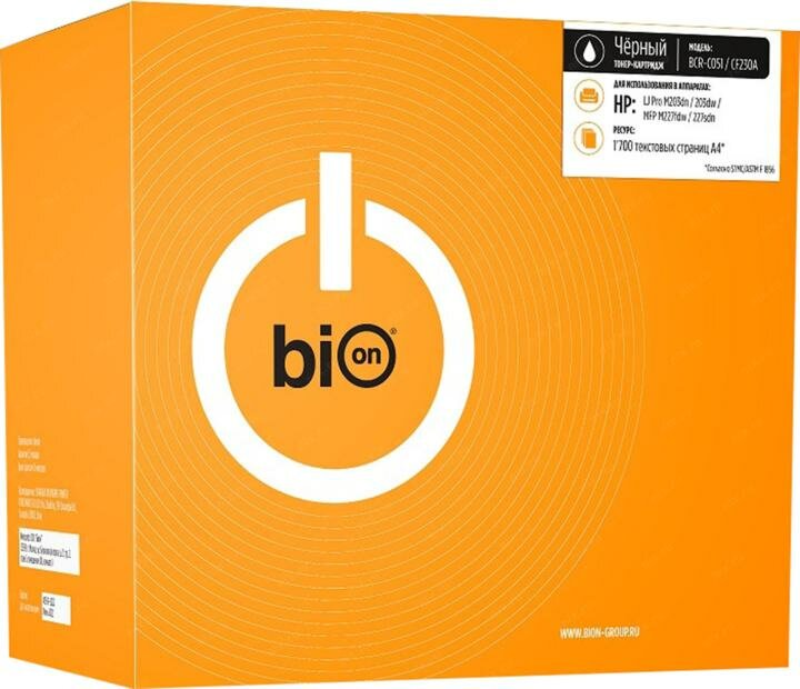 Bion BCR-C051/CF230AA Картридж для HP{ LaserJet Pro M203d/M203dn/; Canon imageCLASS} (1700 стр.), Черный